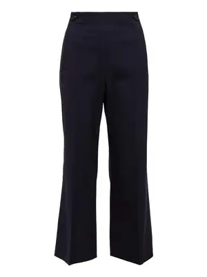 Chloé High-rise Cropped Flared Wool Pants - Blue