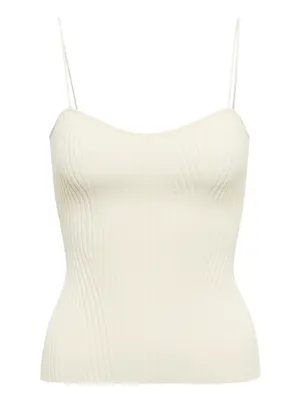 Khaite Ziggy Ribbed Top - White