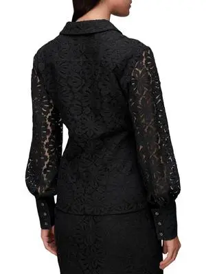 WHISTLES Whistles Amelia Lace Detail Shirt