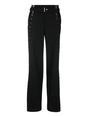DION LEE Eyelet-detail Wide-leg Trousers - Black