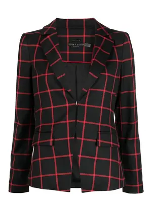 Alice + Olivia Mya Grid-print Blazer - Black