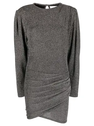 MARANT ETOILE Draped Long-sleeve Dress - Silver