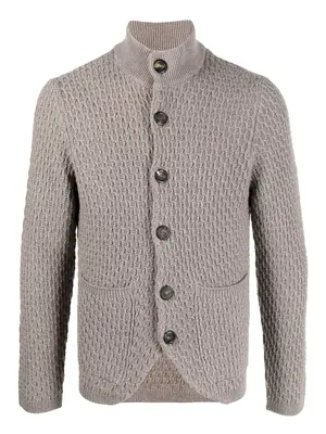 CANALI Canali Textured-Knit Merino Wool Cardigan