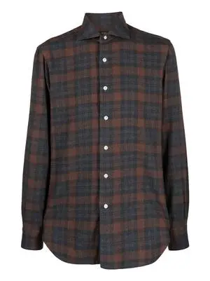BARBA NAPOLI Check-print Button-up Shirt