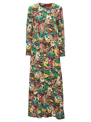 La DoubleJ Swing Floral-print Dress - Brown