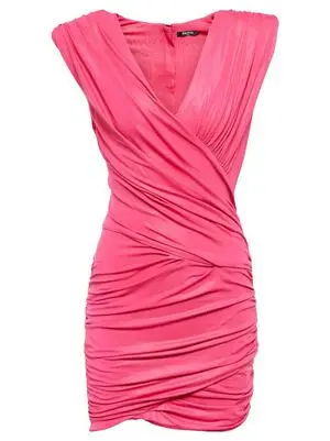 Balmain Ruched Minidress - Pink
