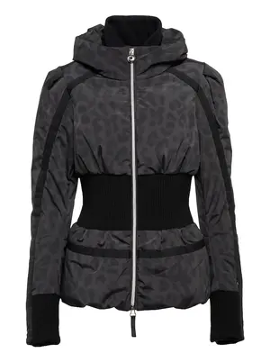 JETSET Raffaella Leopard-print Ski Jacket - Black