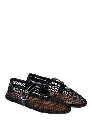 Alaïa Fishnet Ballerina Flats - Black