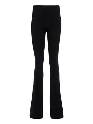 Jean Paul Gaultier Cutout Flared Wool Pants - Black