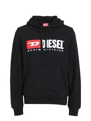DIESEL® S-ginn-hood-div Cotton Sweatshirt - Black