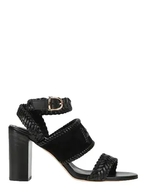 TOD'S Sandals In Leather And Suede With Block Heel Black