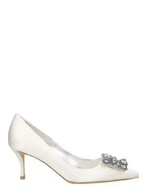 ROGER VIVIER Pumps With Appliqués And Crystals White