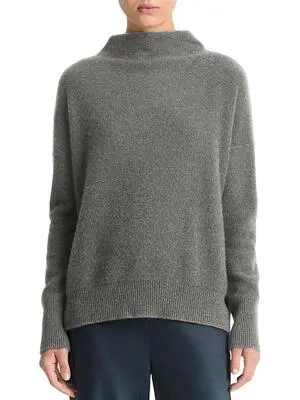 Vince Boiled Cashmere Funnel Neck Sweater - Heather Graphite