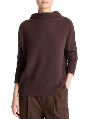 Vince Boiled Cashmere Funnel Neck Sweater - Truffle