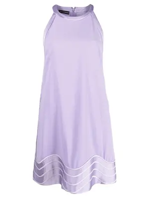 Emporio Armani Wave-pattern Shift Dress - Purple