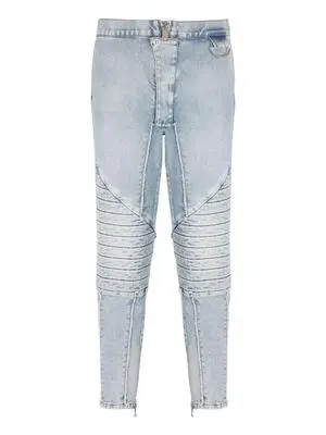 Balmain Mid-rise Cropped Skinny Jeans - Blue