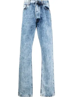VTMNTS Acid-wash Wide Leg Denim Jeans - Blue