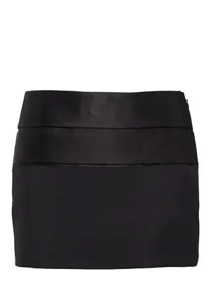Prada Triangle-logo Panelled Miniskirt - Black