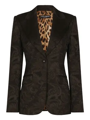 Dolce & Gabbana Turlington Floral-jacquard Blazer - Brown