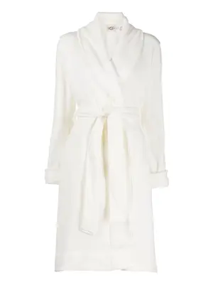 UGG Duffield Belted Fleece Robe - White