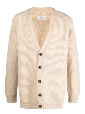 MAISON MARGIELA V-neck Alpaca-blend Cardigan - Neutrals