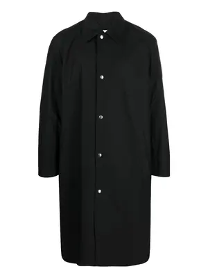 JIL SANDER Logo-print Cotton Coat - Black