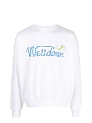 We11Done Logo-print Cotton Sweatshirt - White