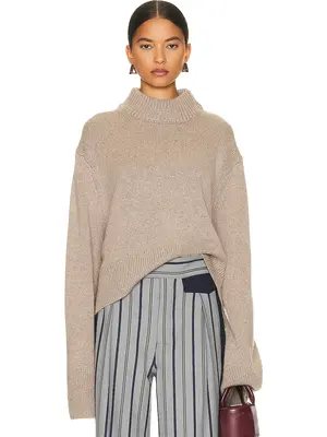 HELSA Pamelia Crew Neck Sweater - Taupe