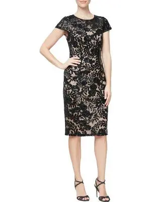 ALEX EVENINGS Alex Evenings Beaded Sheath Dress