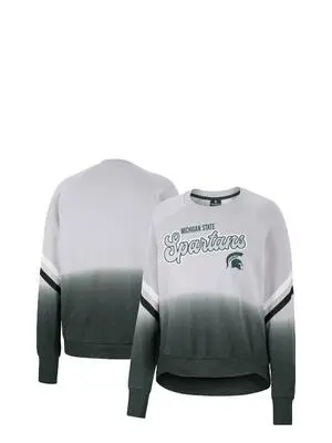 COLOSSEUM Michigan State Spartans Dip-dye Raglan Pullover Sweatshirt - Gray