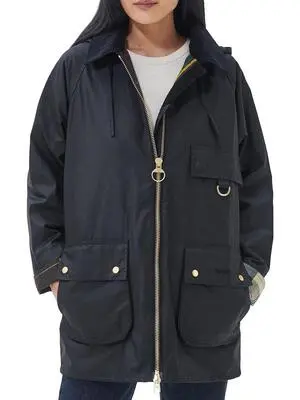 Barbour Highclere Hooded Waxed Jacket - Black/classic/dress/ancient