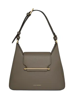 Strathberry Strathberry Multrees Leather Hobo Taupe Grey