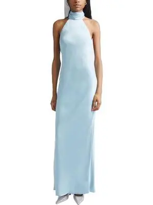 Ramy Brook Tatiana Halter Neck Gown - Moonstone Blue