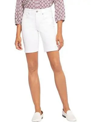 NYDJ Ella Floral Print Bermuda Shorts - Optic White
