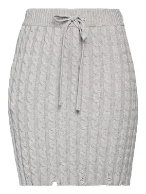 Pinko Mini Cable-Knit Pencil Skirt Grey