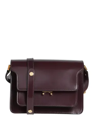 Marni Cross-Body Bag In Calfskin Deep Purple