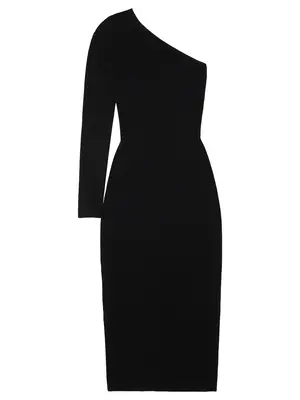 Victoria Beckham Victoria Beckham Vb Body One-shoulder Stretch-knit Midi Dress Black