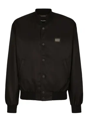 Dolce & Gabbana Nylon Jacket With Logo Tag - Black