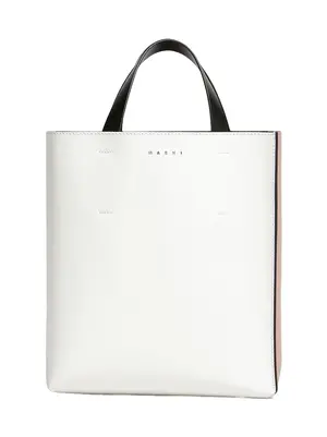 Marni Museo Drawstring Leather Tote - White