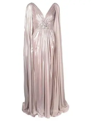 Jenny Packham Celia Cape-sleeved Gown - Pink