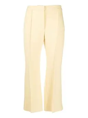 JIL SANDER Flared Cropped Trousers - Yellow