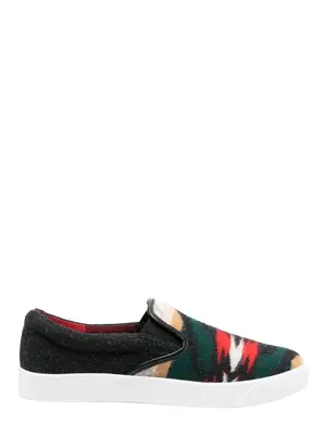 Junya Watanabe Abstract-pattern Wool Sneakers - Green