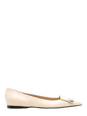 SERGIO ROSSI Sr1 Flat Leather Pumps - Neutrals