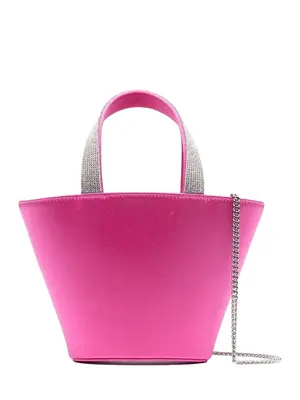 Amina Muaddi Rih Satin Bucket Bag - Pink