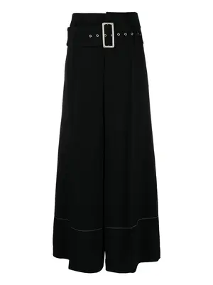 10 CORSO COMO High-waisted Wide-leg Trousers - Black