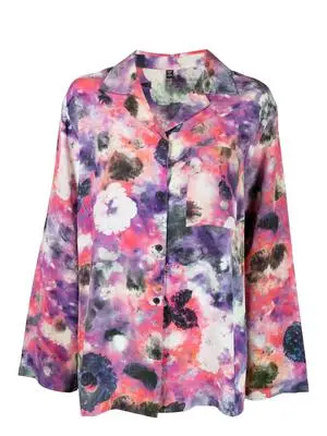 Alexander McQueen Floral Print Silk Shirt - Pink