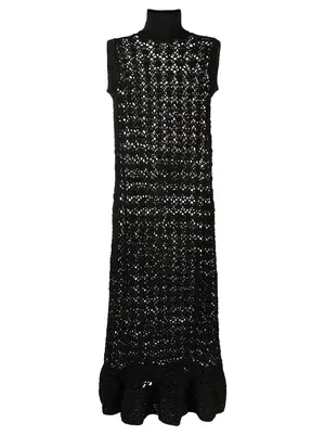 GANNI High-neck Sleeveless Dress - Black