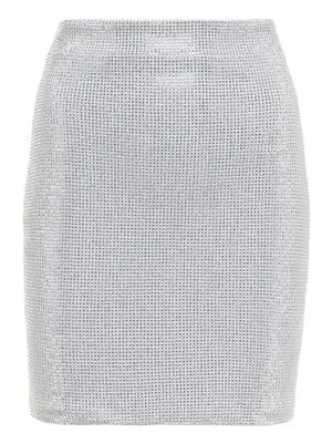 Balmain Embellished Miniskirt - Silver