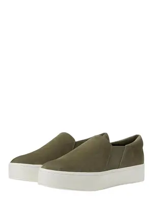 Vince Vince Warren Leather Platform Slip-On Shoes Bone