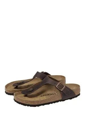 BIRKENSTOCK Gizeh Oiled Leather Thong Sandals - Brown